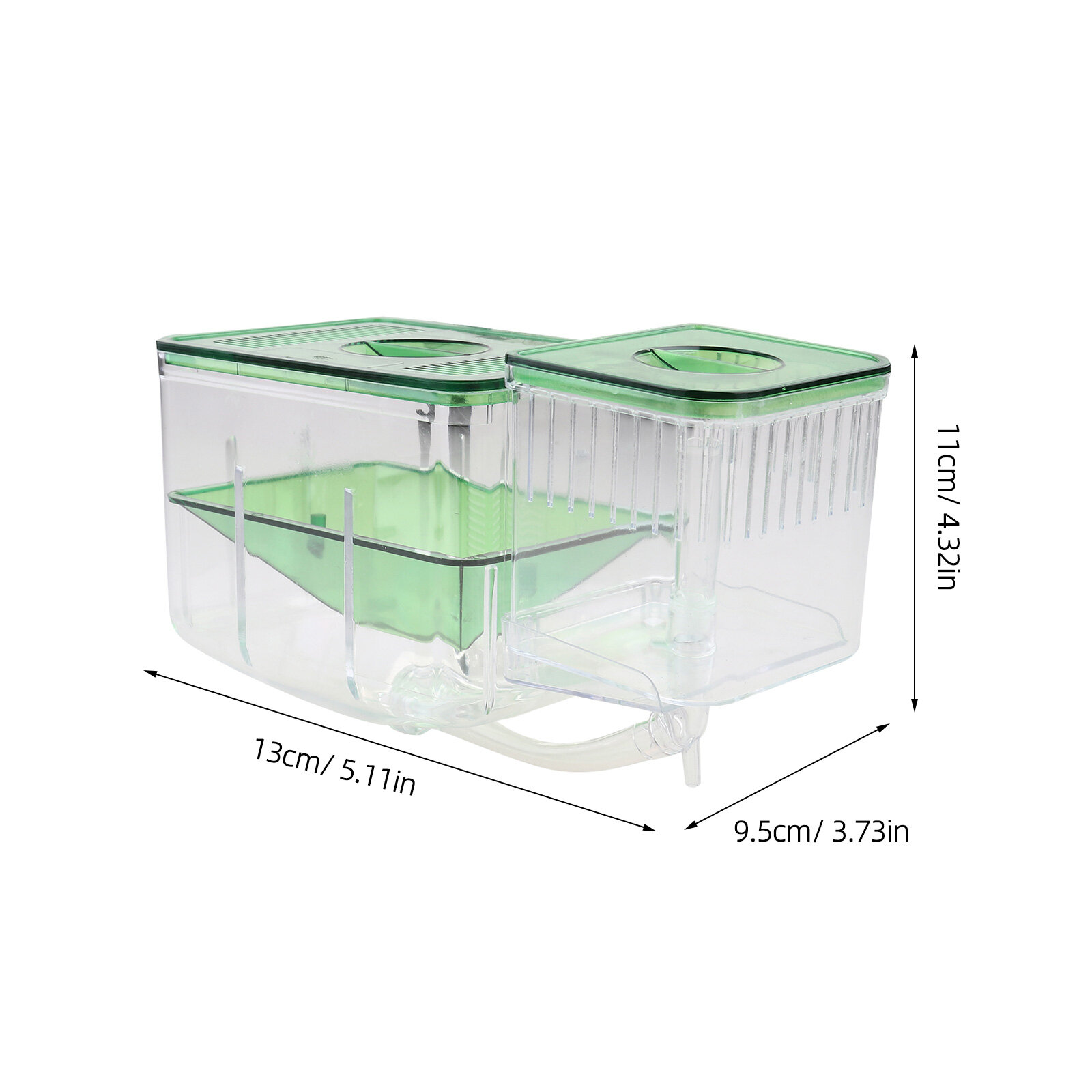 Изолирующая Камера Для Размножения Рыб Betta В Аквариуме Размер 13X9.5X11Cm Зеленого Цвета
