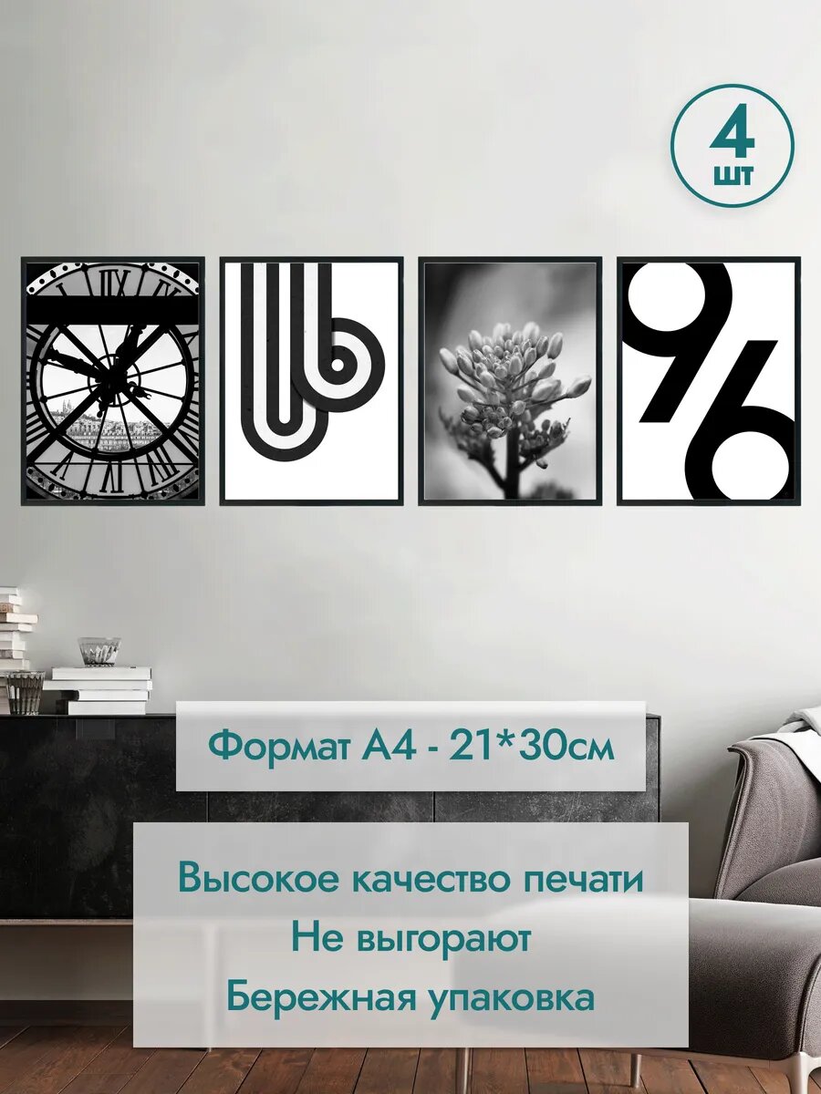 Постеры интерьерные А4 на стену