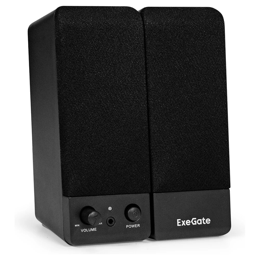 ExeGate Акустическая система 2.0 Accord 235 Активная, питание 220В, 2x3Вт, 30-18000Гц, цвет черный, дерево, разъем для наушников, Color Box 294431