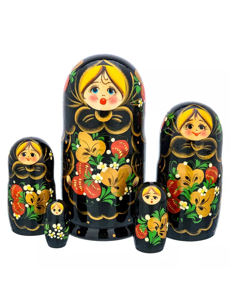 Матрешка "Хохлома" 5 мест