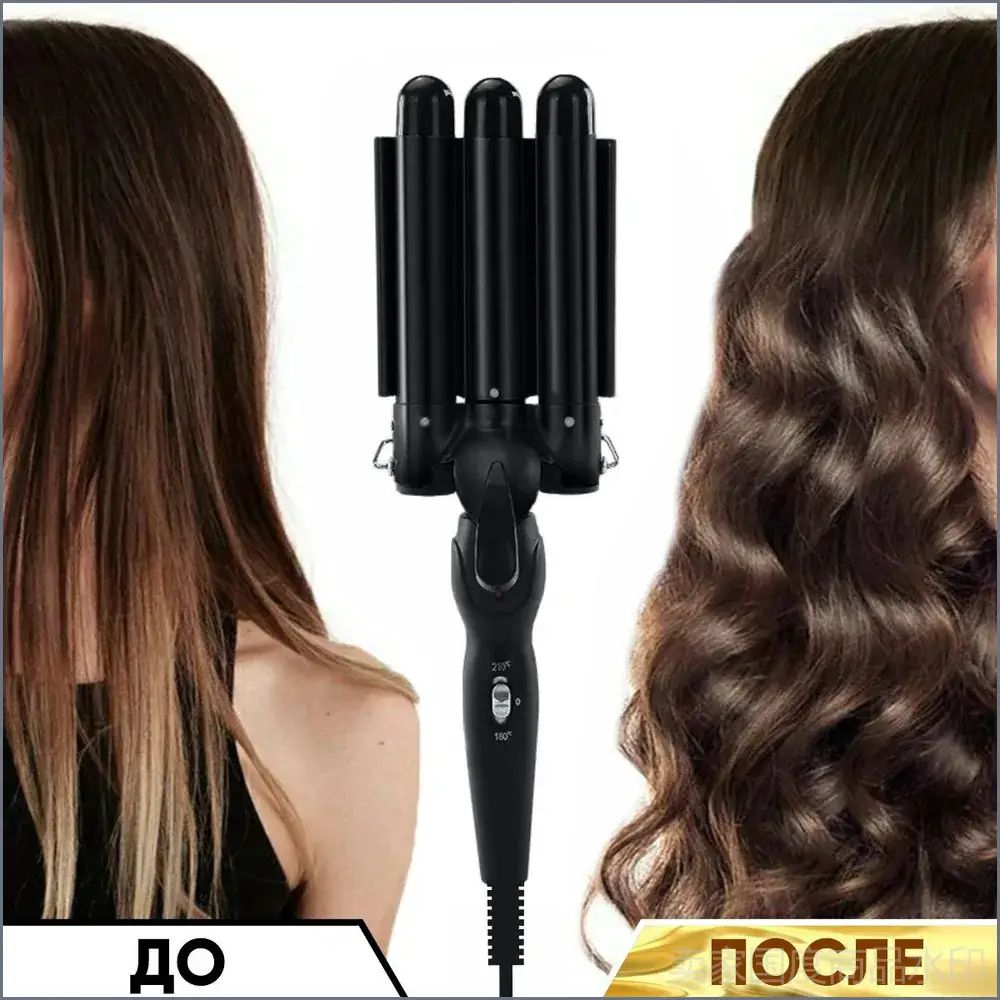 Плойка, черный, 350х100х30 (длина кабеля - 90 см) мм, 27 мм, Профессиональное — фото 1