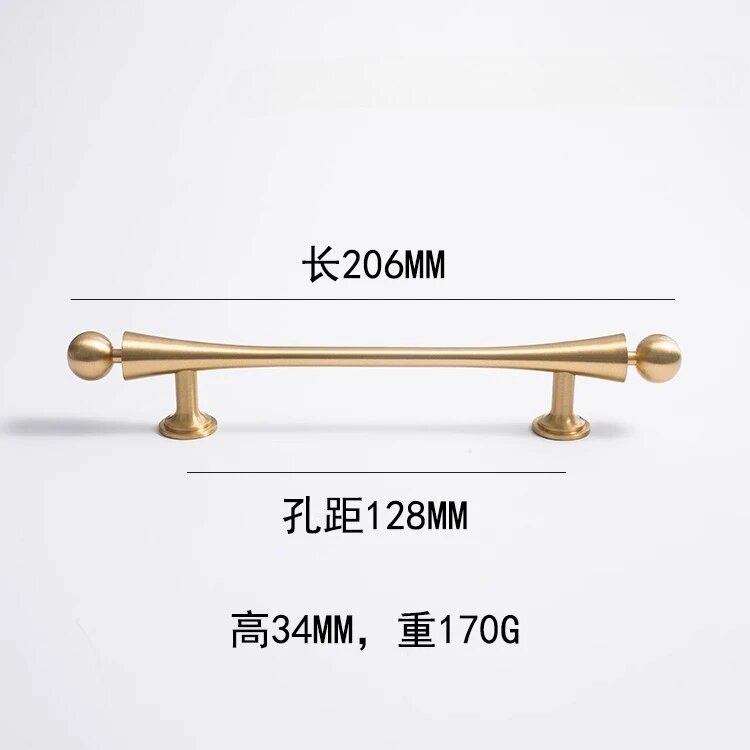 Золотая латунная ручка Diana's-Hardware Hole spacing 128mm