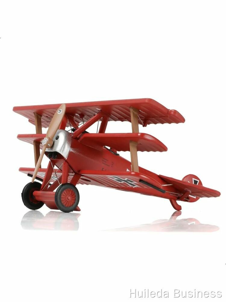 Модель самолета Fokker Dr.I Red Baron 1/72, красный триплан с подставкой, военная авиация, подарок, макет 11 см