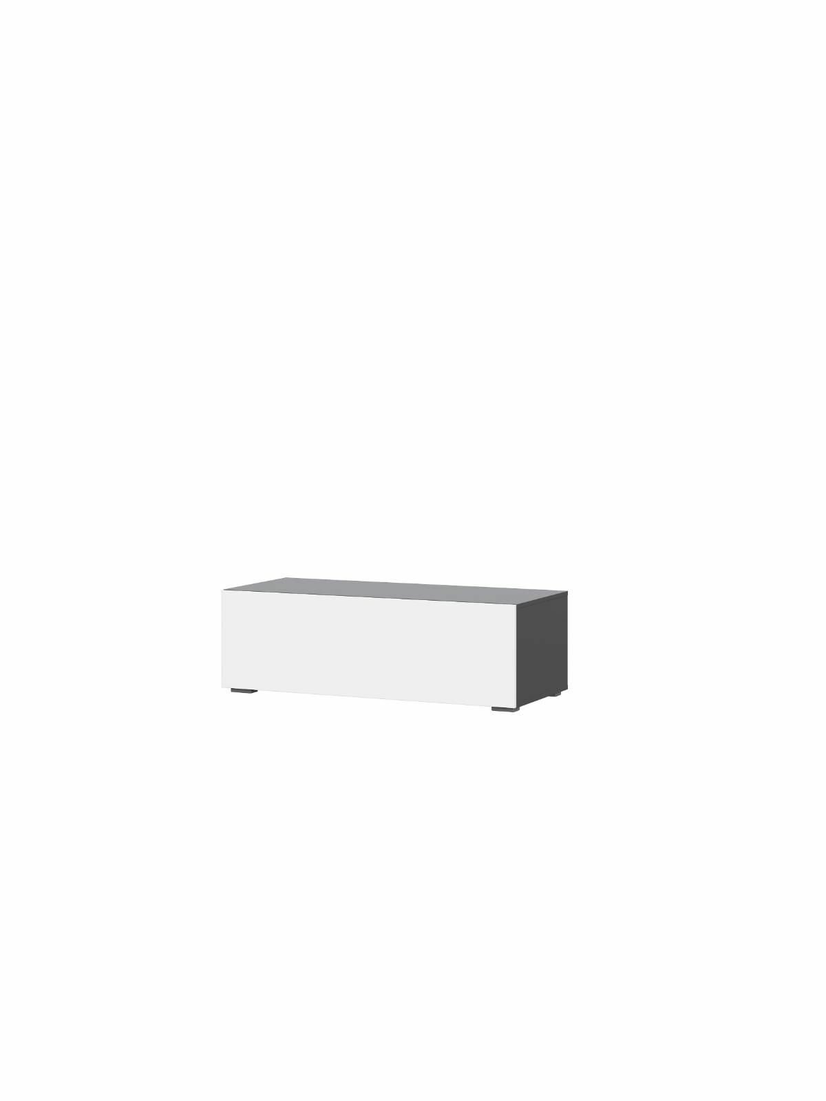 ChairCharm Модуль стенки для гостиной Айвори-2 Тумба под ТВ/Графит/белый