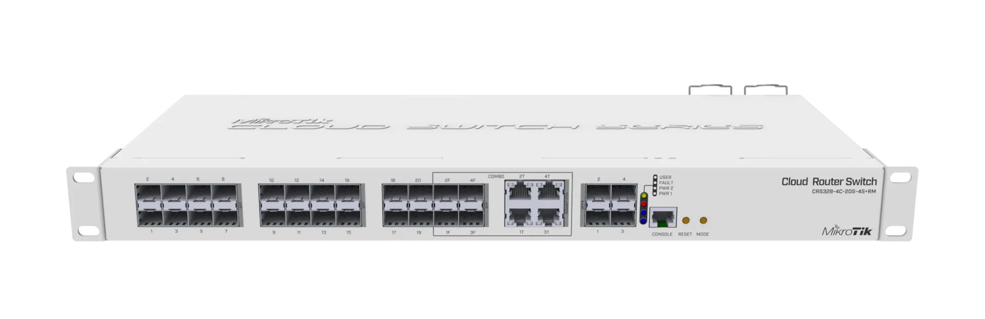 Коммутатор сетевой MikroTik CRS328-4C-20S-4S+RM, 28 портов, до 10 Гбит/с, управляемый
