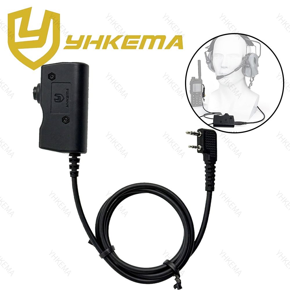 Адаптер PTT KENWOOD для Baofeng тактическая гарнитура YHKEMA кнопка push-to-talk 3,5 мм разъем M51 для страйкбола