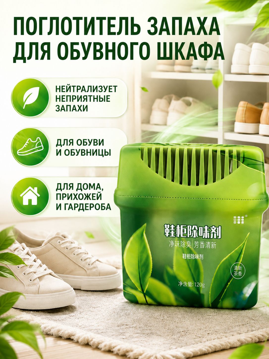 Поглотитель запаха для шкафов, нейтрализатор запаха для обуви и обувного шкафа, твердый освежитель для обувницы