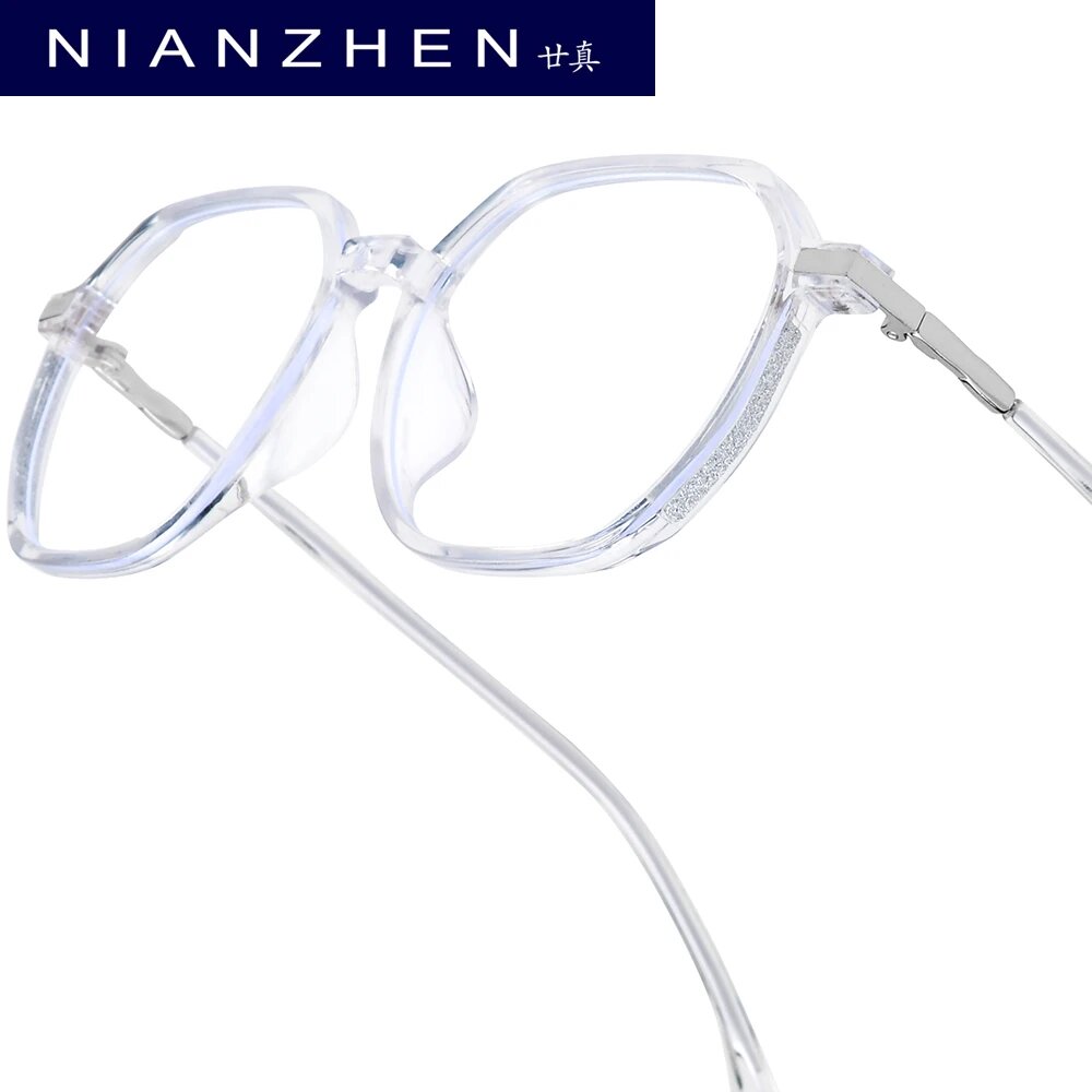 Оправа для очков NIANZHEN Transparent Silver, белая