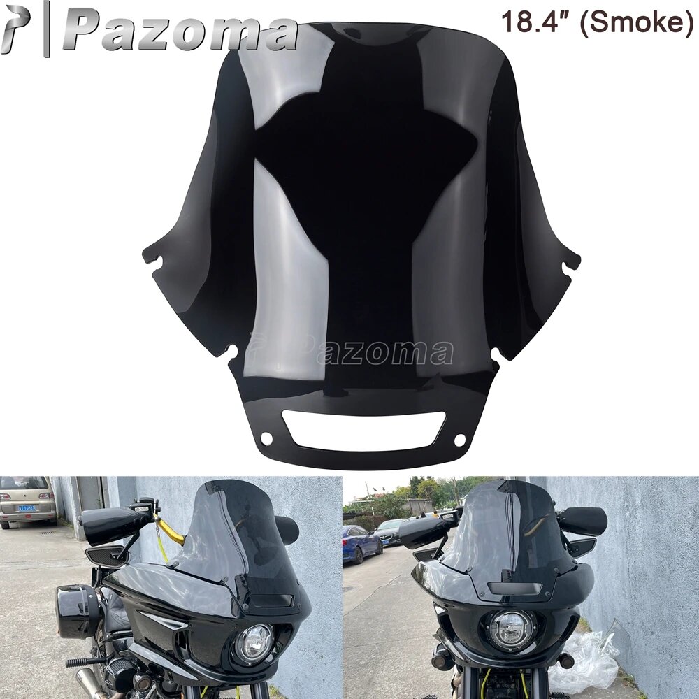 PAZOMA лобовое стекло мотоцикла, оболочка 14 "-18", обтекатель ветрового стекла Smoke High Screen