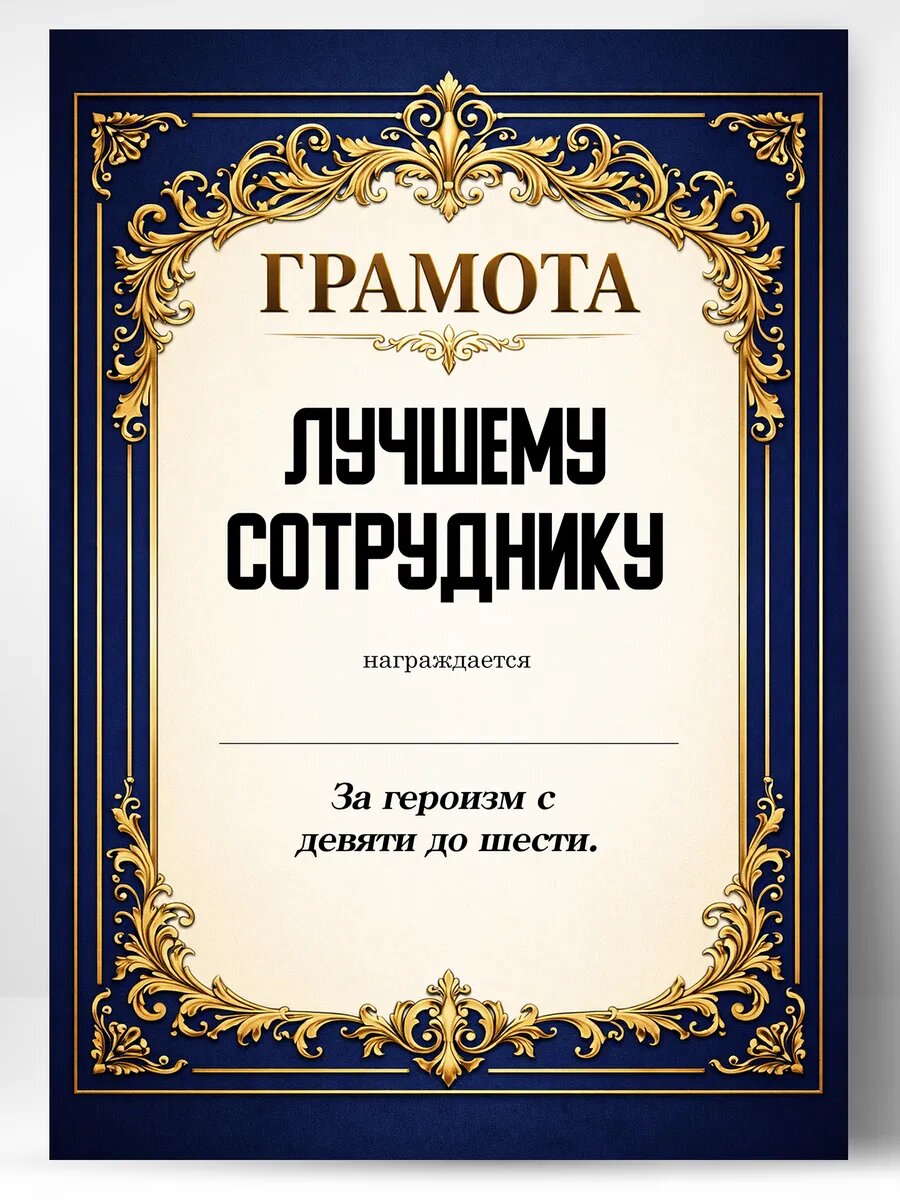 Грамота диплом в подарок - Лучшему сотруднику