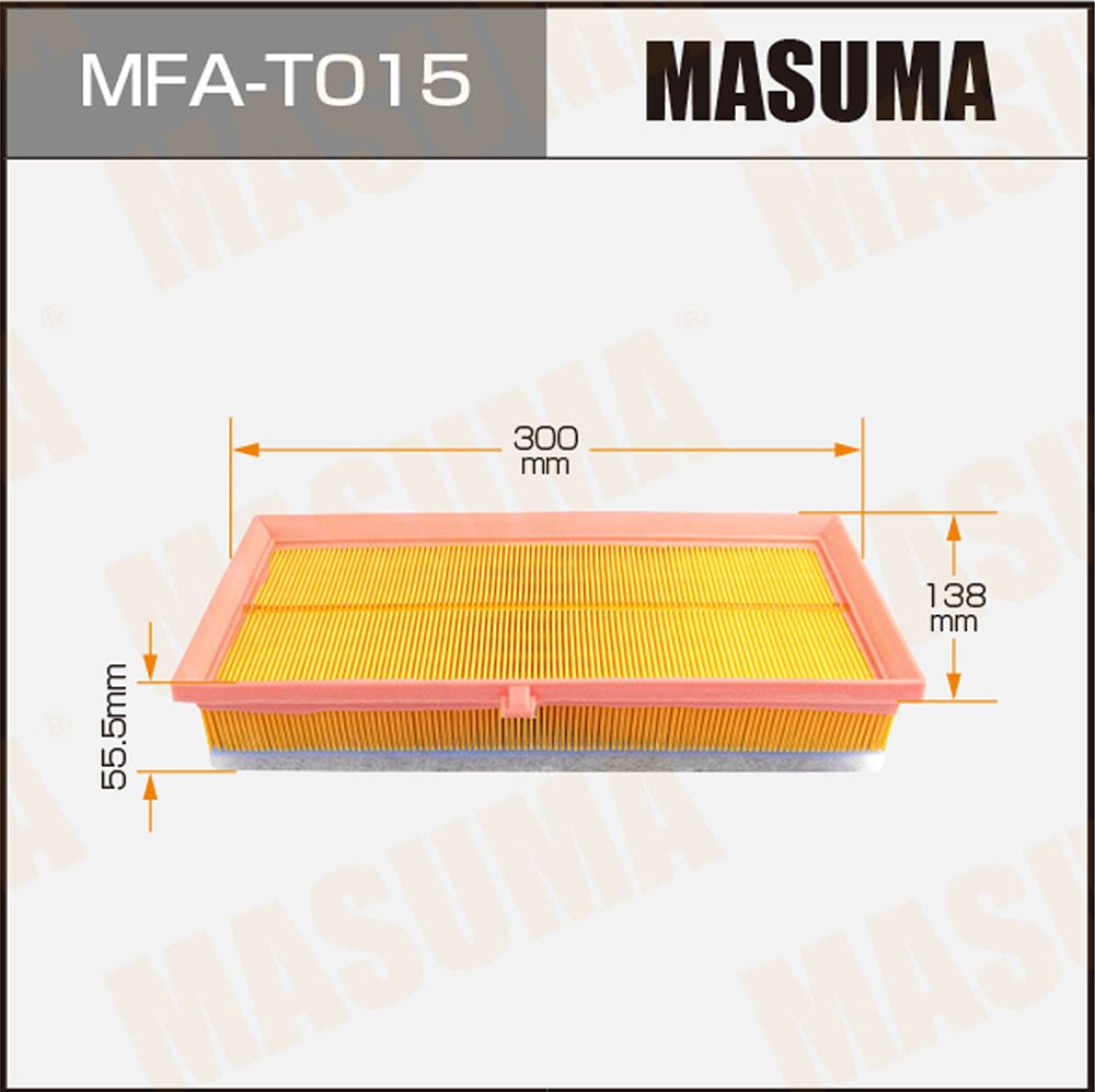 Фильтр воздушный MASUMA MFA-T015 для TOYOTA IQ 2008-2012, TOYOTA URBAN CRUISER 2009-2014, TOYOTA VERSO-S 2010-2015, TOYOTA YARIS 2005-2018