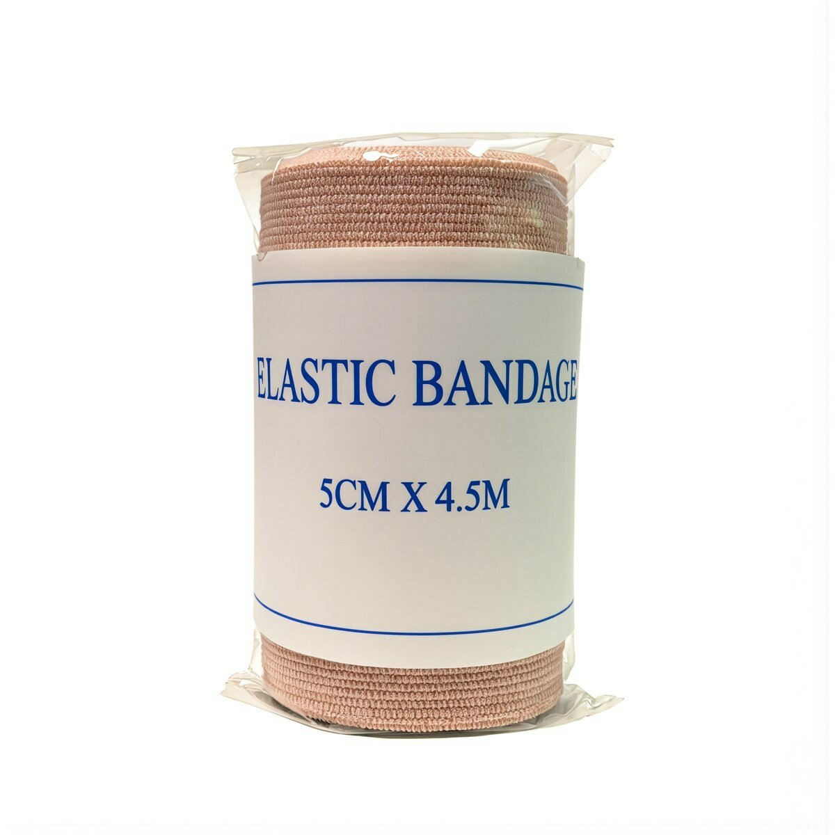 Бытовой эластичный бинт для аптечки дома 5 см на 4.5 м телесный воздухопроницаемый для фиксации спортивных травм