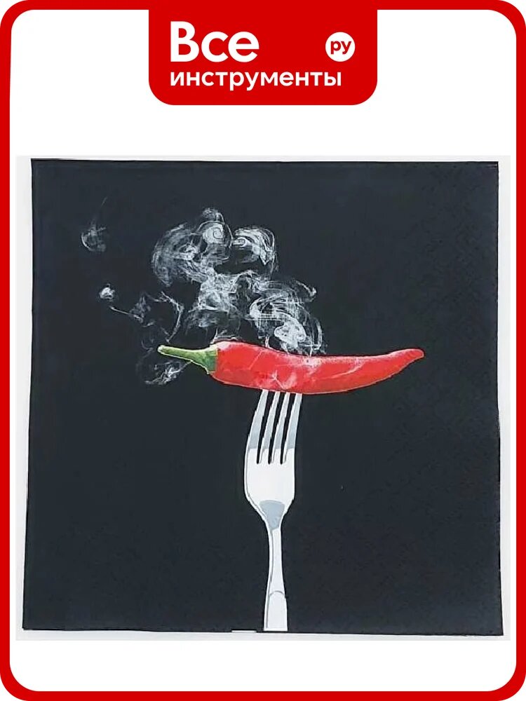 Бумажные салфетки EUROHOUSE Hot chili 33x33 см, 3 слоя, 20 шт 37398