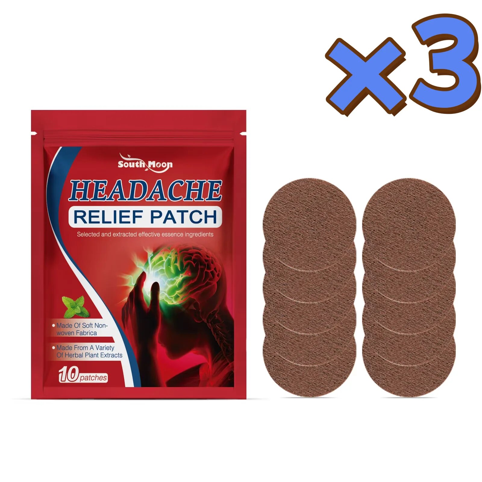 Пластырь от головной боли SOUTH MOON для всех 30patch in bag