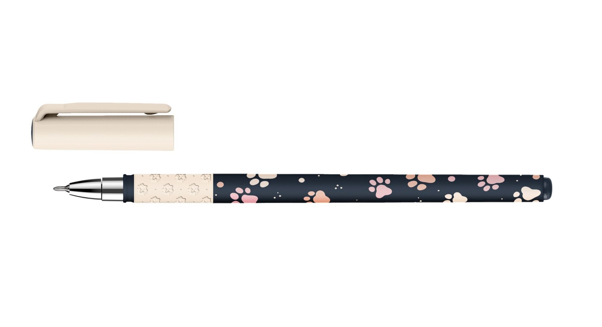 Ручка шариковая на масляной основе LOREX KIDS CAT STEPS Slim Soft Grip синий 0,5 мм ассорти круглый 1 шт