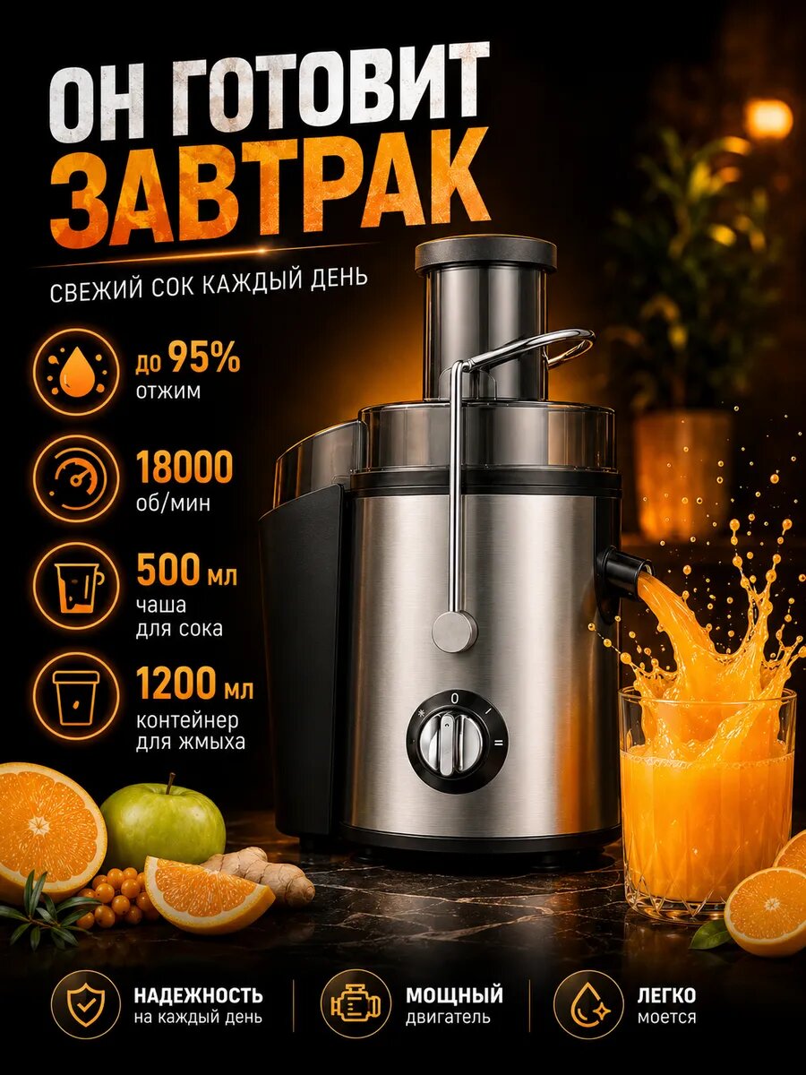 Соковыжималка электрическая мощная для яблок