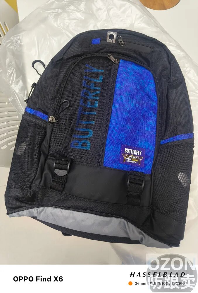 Рюкзак Butterfly Equipment Black/Blue для настольного тенниса — фото 1