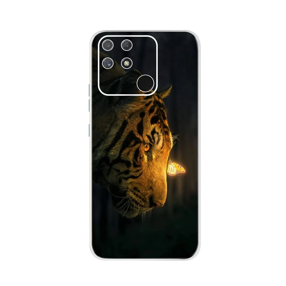 Чехол для Realme Narzo 50A, прозрачный ультрамягкий силиконовый чехол из ТПУ с цветами лилии и 394