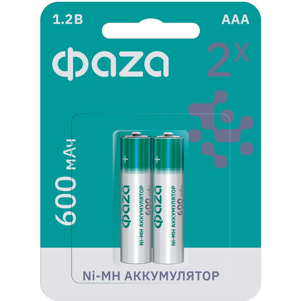 Аккумулятор ФАZА размера AA/HR6 1.2В 600мАч Ni-Cd S-2 (уп.2шт) 5007734