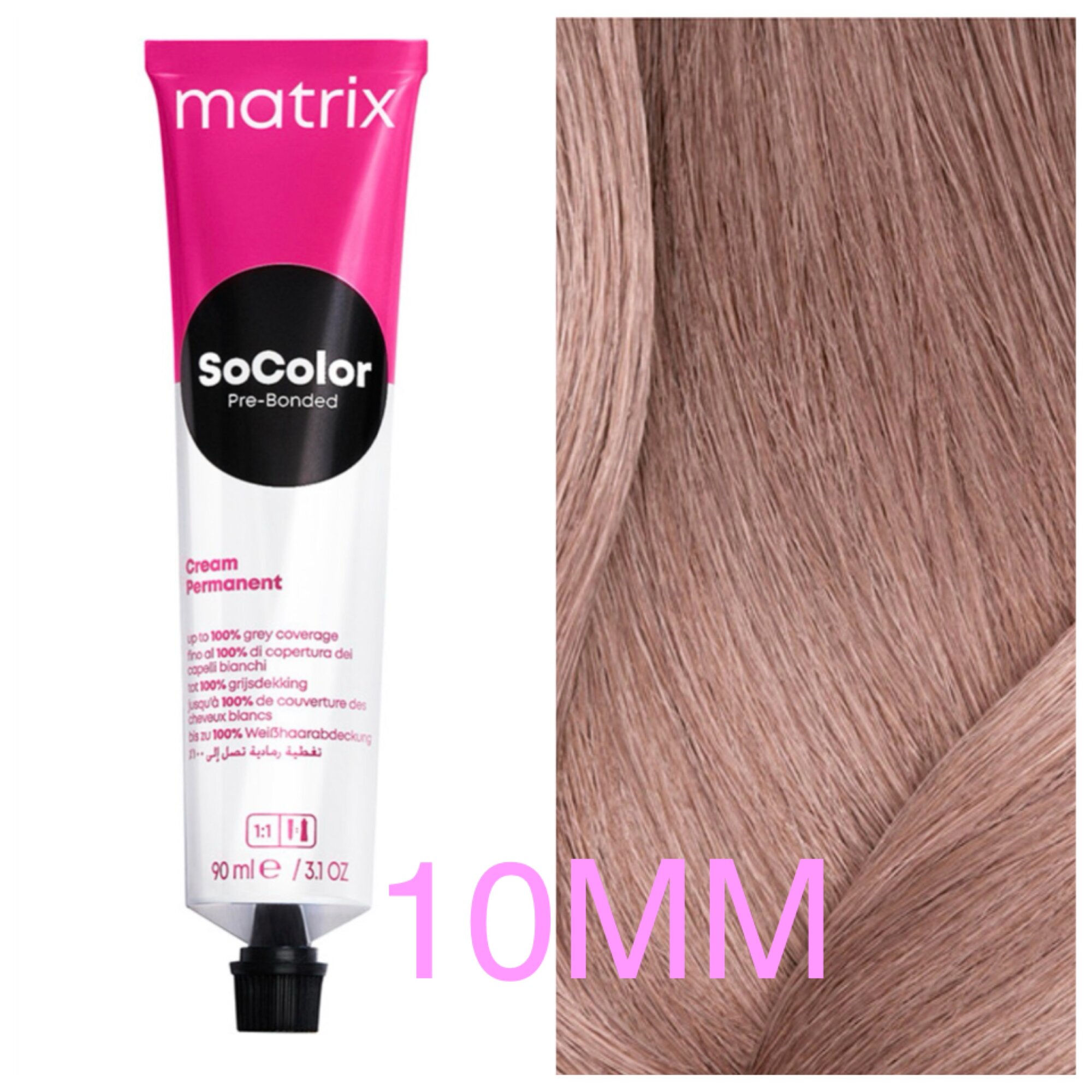 Краситель перманентный Matrix SoColor Pre-Bonded для волос, 10MM очень-очень светлый блондин мокка мокка, 90 мл