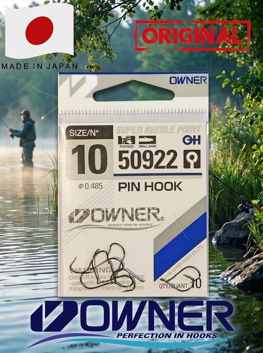 Крючки OWNER 50922 №10 PIN HOOK / Крючок, Овнер, одинарные для рыбалки