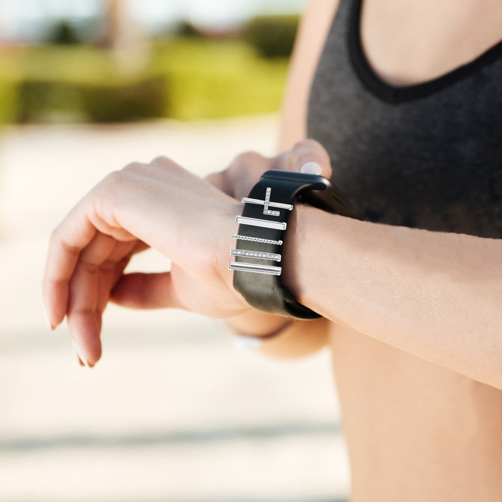 5 Штук Изящные Чармы Для Ремешка Часов Совместимые С Apple Watch Серебристый 2.5X1.5X0.8Cm