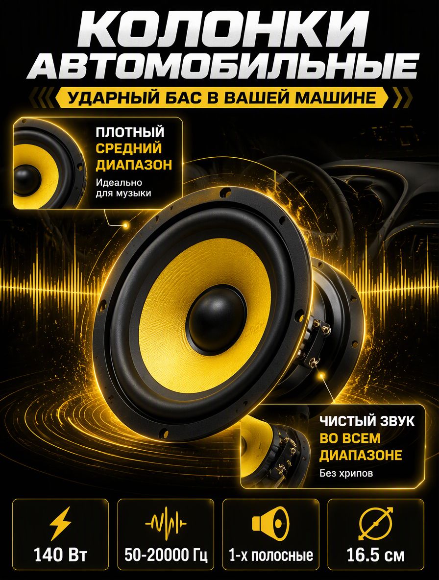 STARLEK Колонки автомобильные, 16.5 см (6.5 дюйм.), Артикул: 5840584786