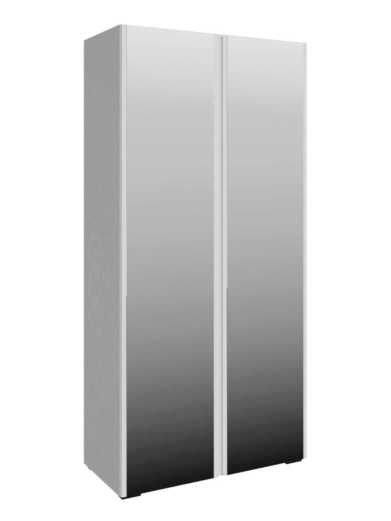 Шкаф Альта (1,1) белый с тиснением, с зеркалом, 2300х1100х520, микон