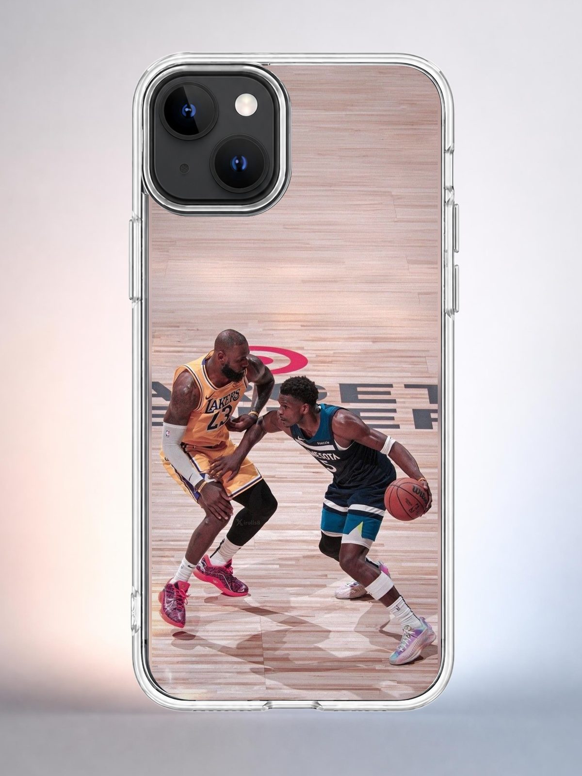 Прозрачный чехол на iPhone 14 Баскетбол НБА матч
