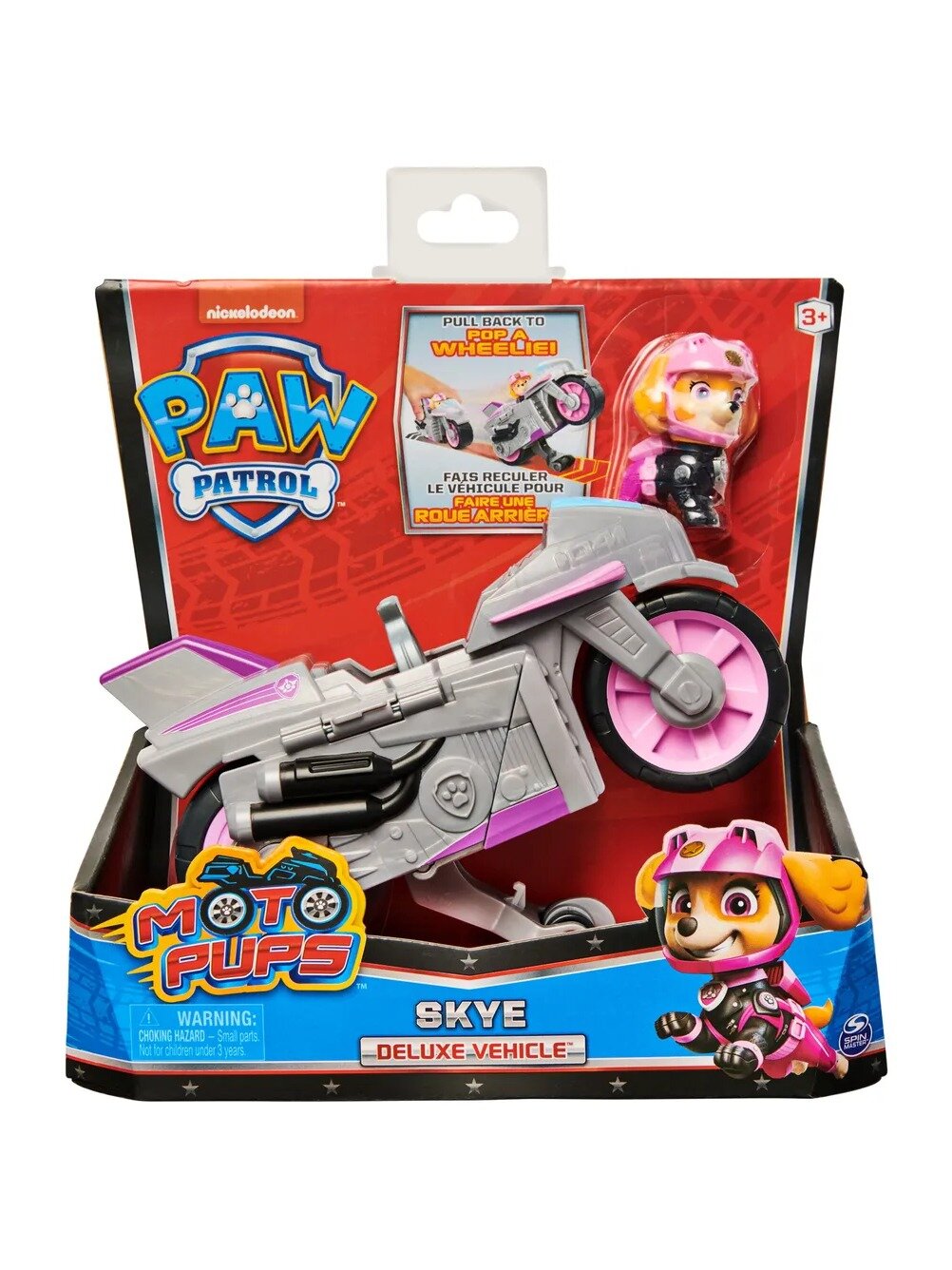 Игрушечный мотоцикл Paw Patrol Moto Pups Скай с фигуркой, откат и трюки