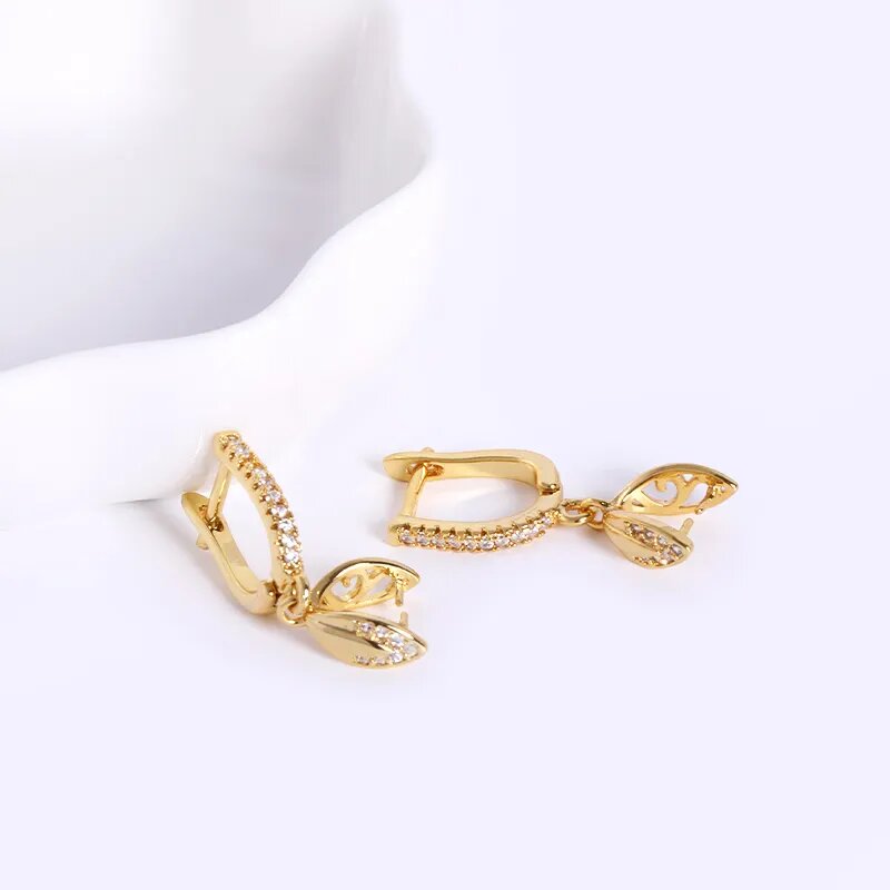 Серьги с цирконом, Швензы для создания серёжек,31x12,5мм,1пара (2шт), материалы для бижутерии, латунь, позолота 18K