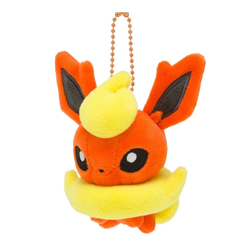 Мягкие игрушки Pokemon Fluffy Style: Иви, Вапореон, Глейсон, Сильвеон, Оранжевый, Pendant Flareon