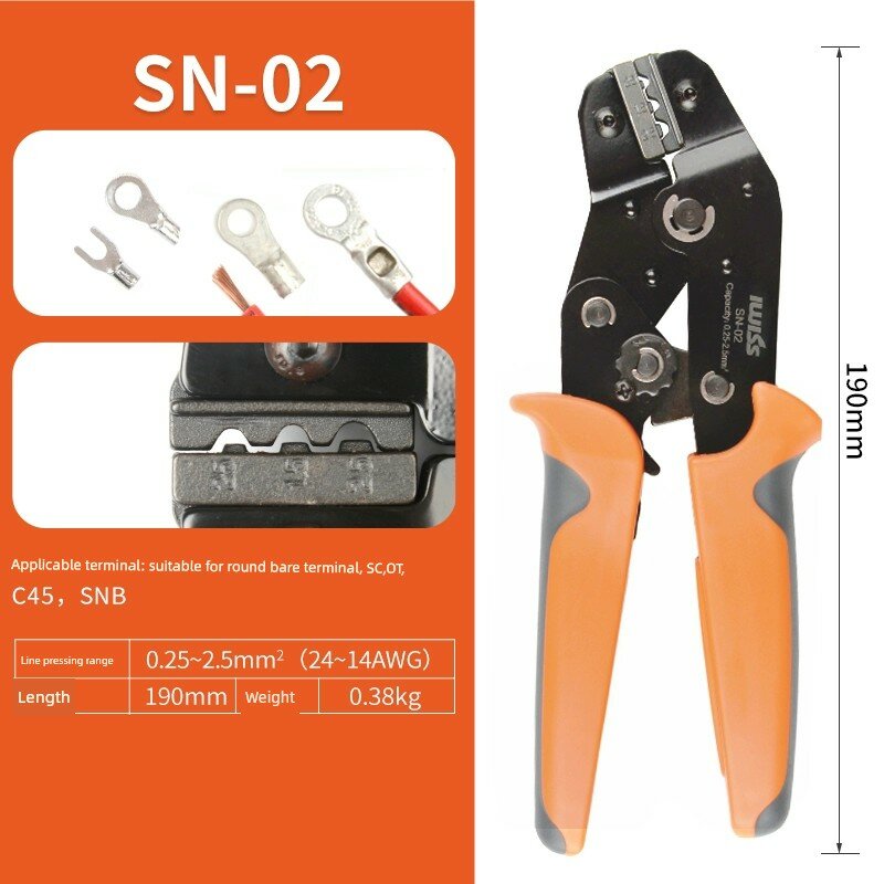 IWISS SN-02 клещи для обжима голых разъемов 0,25-2,5 мм²