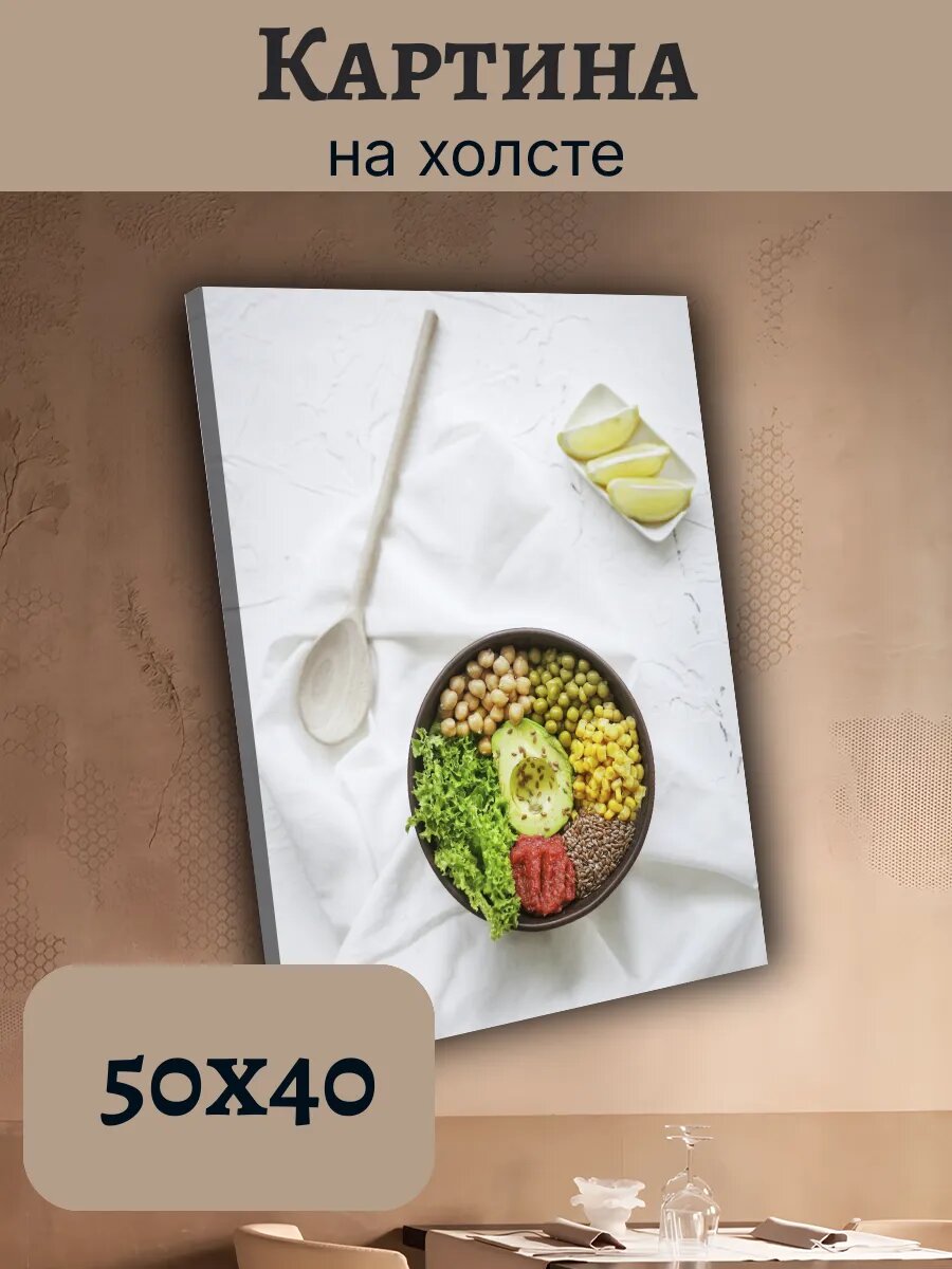 Картина Еда Food Кухня Эстетика 40x50 здоровый боул
