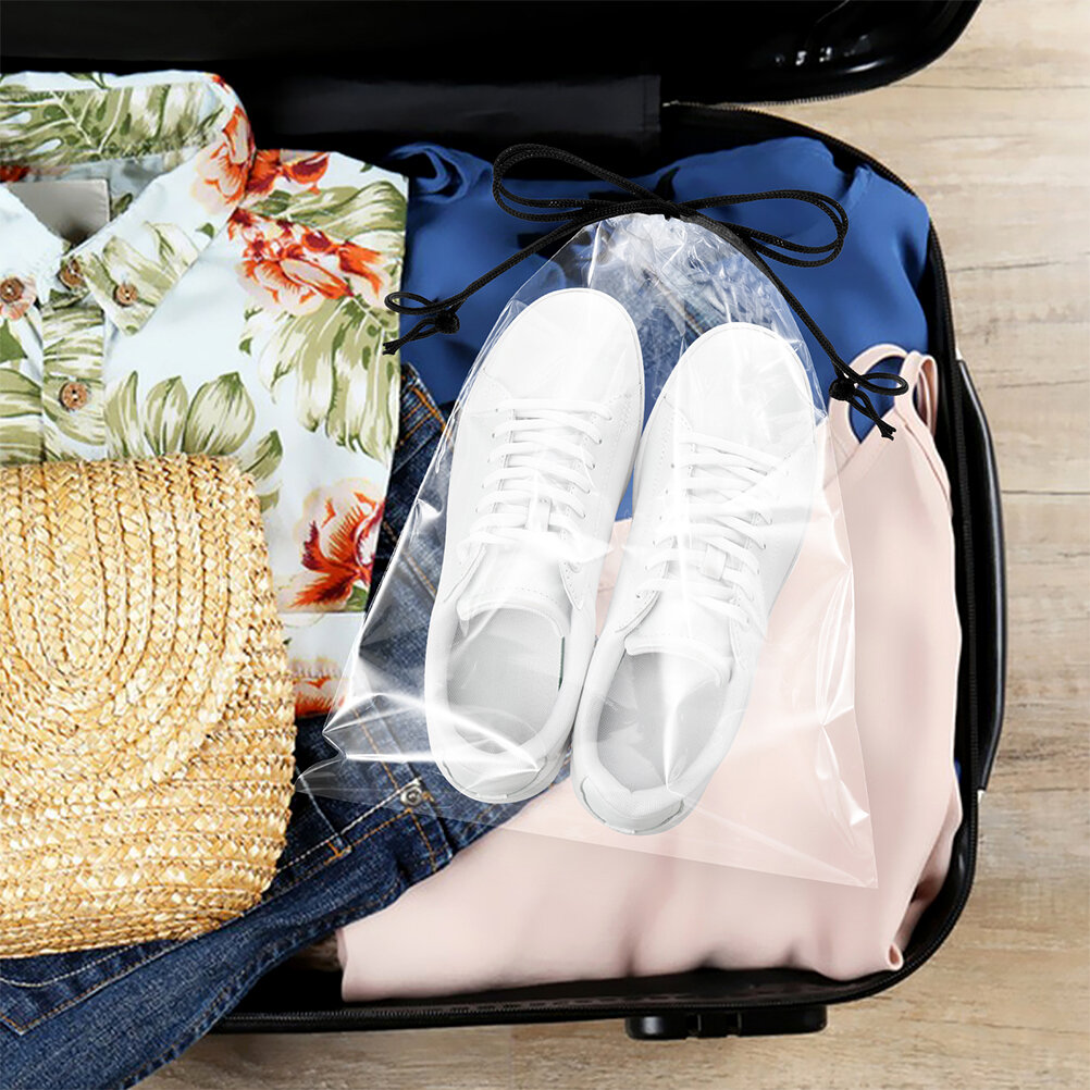 Прозрачные Чехлы Для Обуви С КordoHkom 10 Шт Водостойкие Мешки Для Хранения Обуви При Поездках Размер 40.00X30.00X0.10Cm