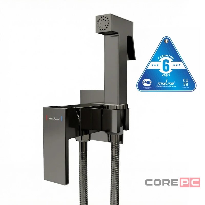 Смеситель для гигиенического душа MIXLINE МЛ31-082Г/ML31-082GR, рычажное управление, цвет хром