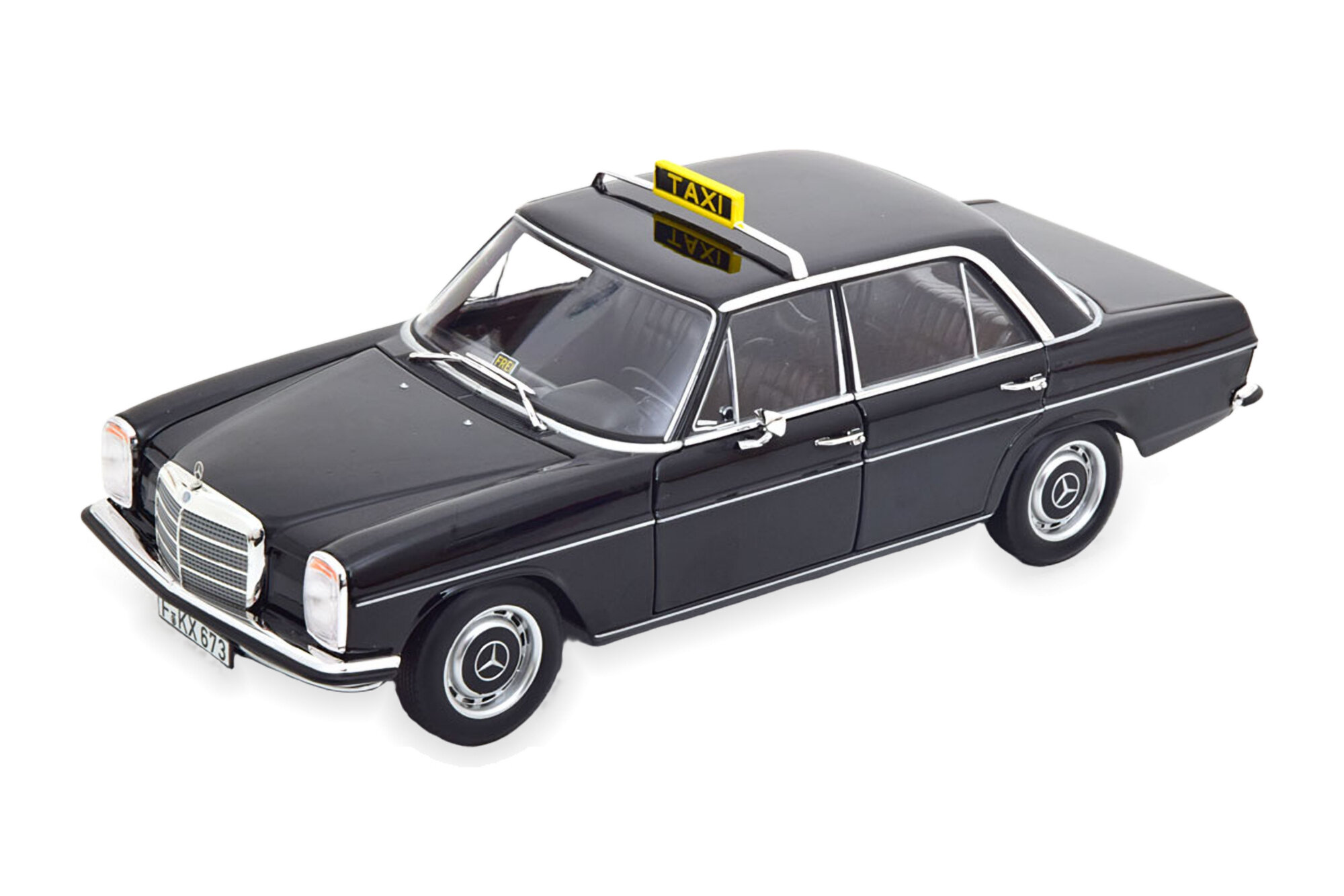 Модель коллекционная NOREV Mercedes W115 200 taxi 1968 black / мерседес 200 такси черный
