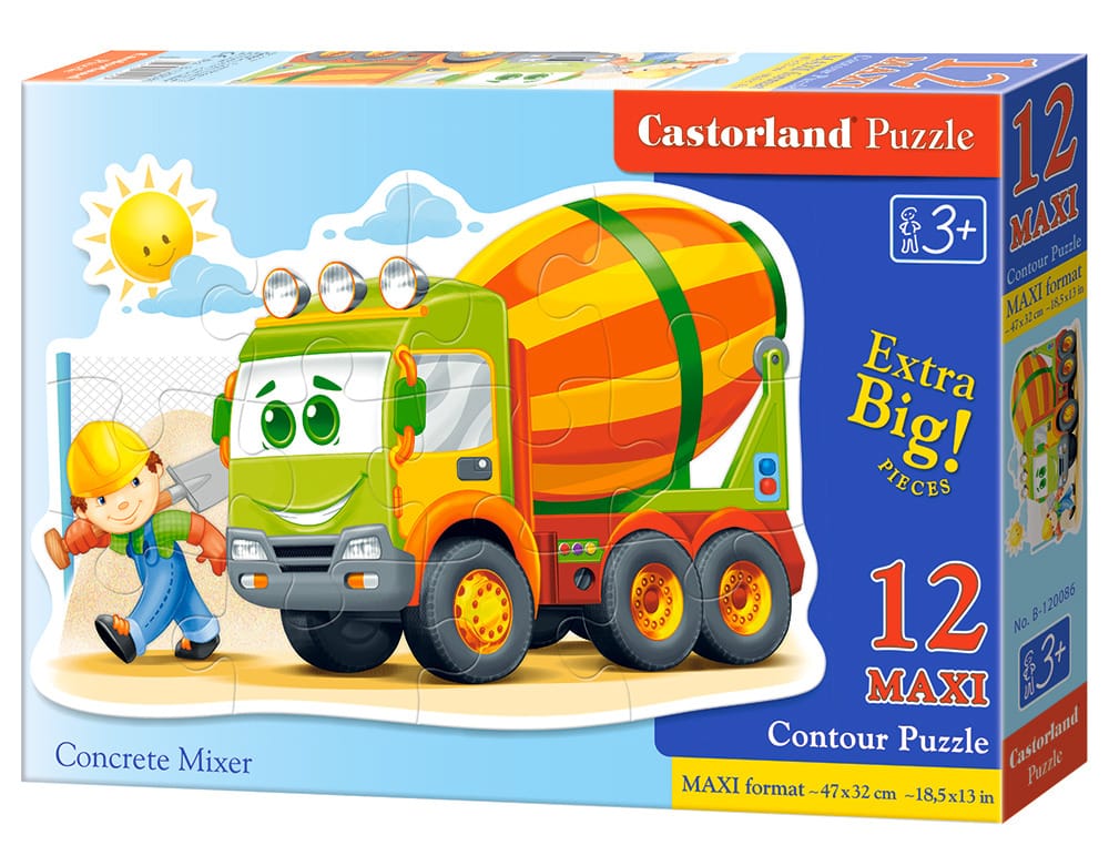 Пазл Castorland бетономешалка, пазл макси, 12 элементов, 40x30 см