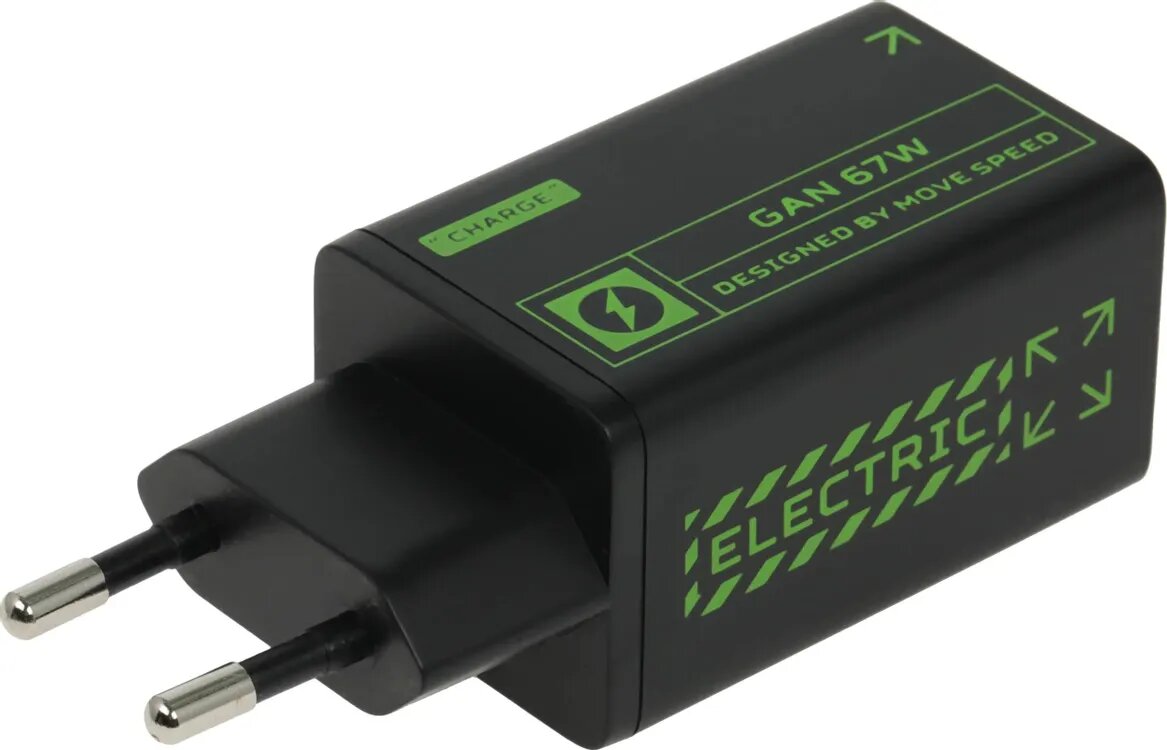 Сетевое зарядное устройство MOVESPEED AC67, USB-A, 2xUSB-C, USB-C, 67Вт, 3A, черный