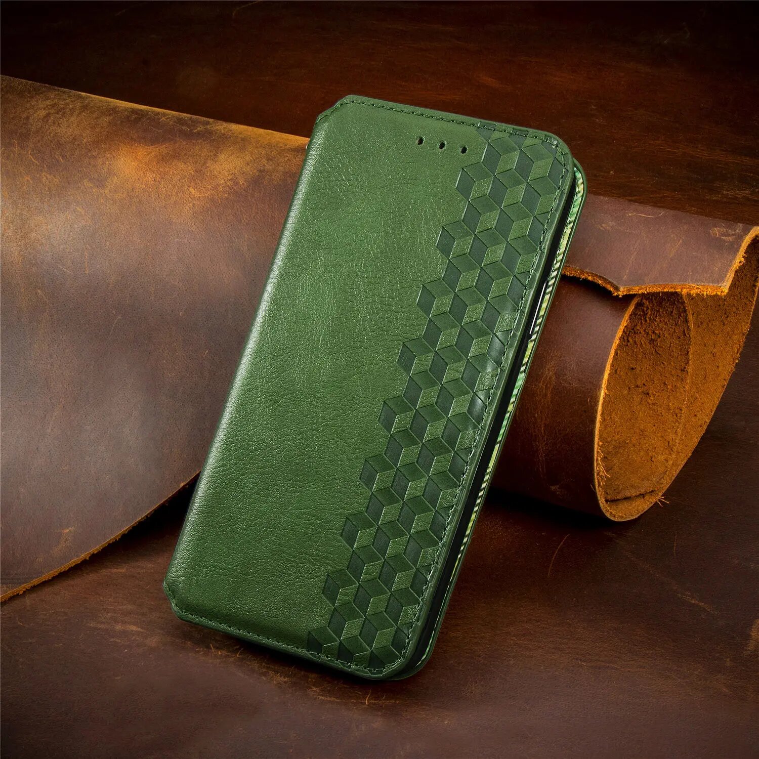 Флип-кожаный чехол для Xiaomi 10T Pro 11 Lite Poco X3 NFC Зеленый, зеленый, Redmi Note 9 Pro