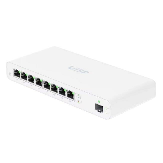 UISP-R Маршрутизатор Ubiquiti UISP Router 2 ядра (880 МГц), 8х 1G RJ45, 1х SFP, раздача PoE 110 Вт — фото 1