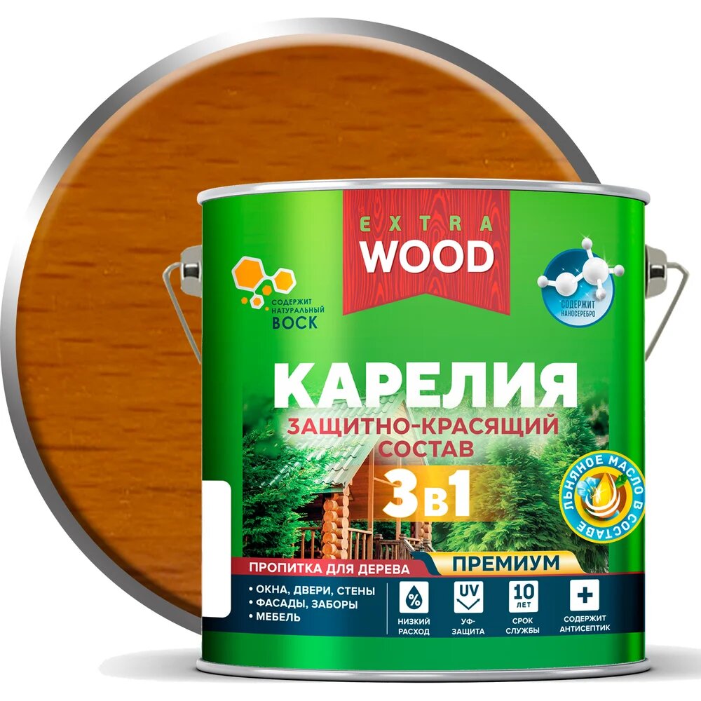Farbitex Защитно-красящий состав 3в1 для древесины Карелия Калужница (2.7 л) WO 4300016878