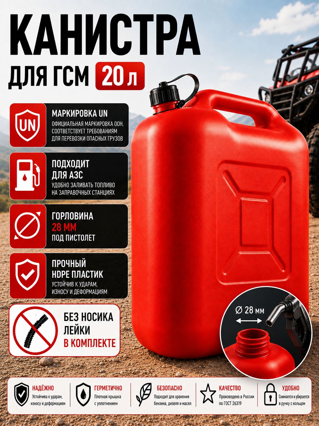 SMarket Канистра для ГСМ, 20,1 л