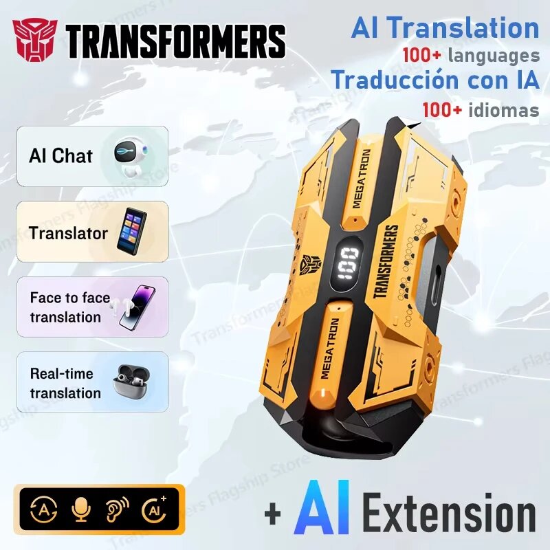 Трансформеры TF-T51 AI Bluetooth наушники, желтые