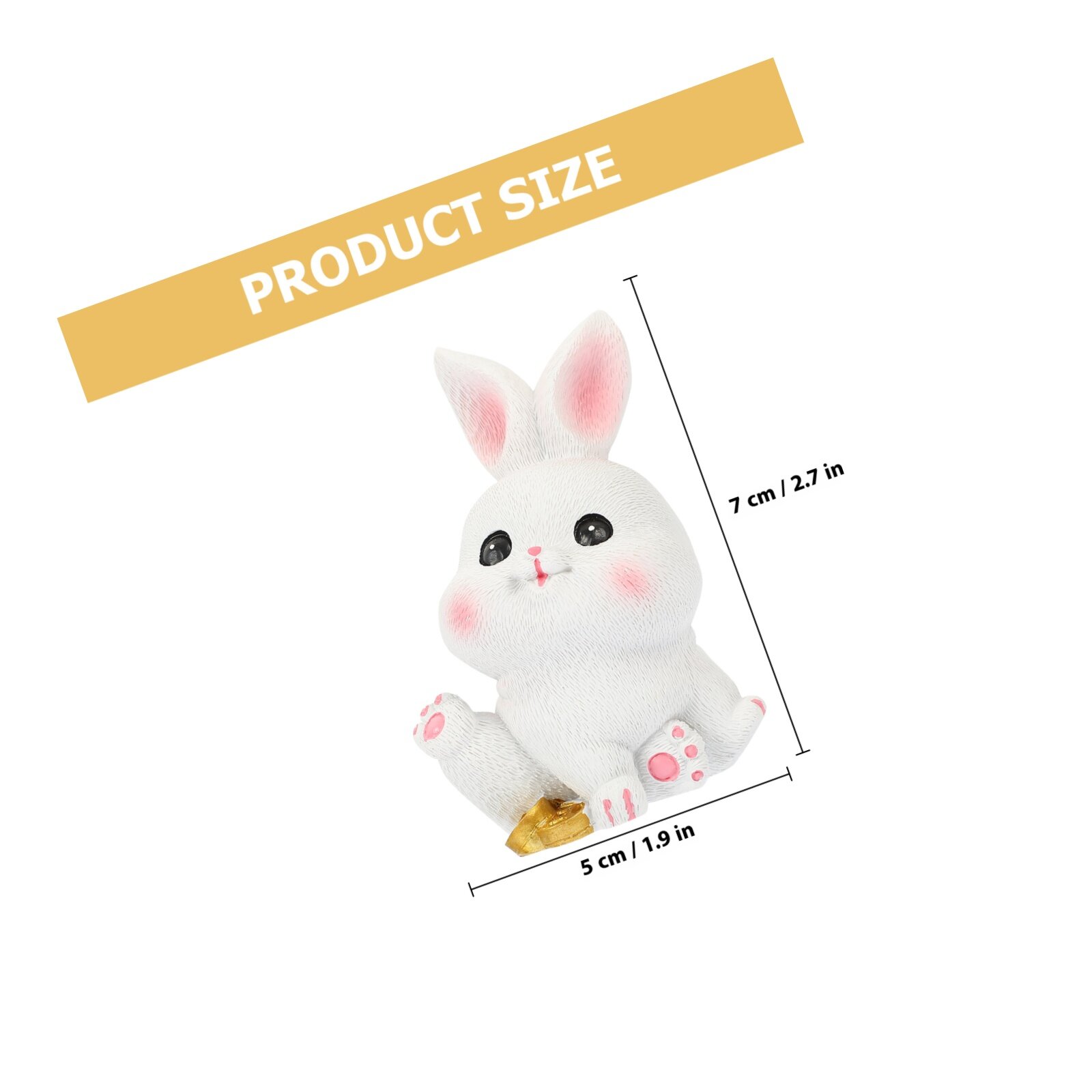 Веселая Фигурка Кролика Из Резины Для Украшения Стола 7X5X5CM