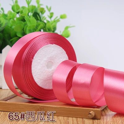 Мerylover атласная лента 4см 25 ярдов Розовый, Красный, Watermelon red