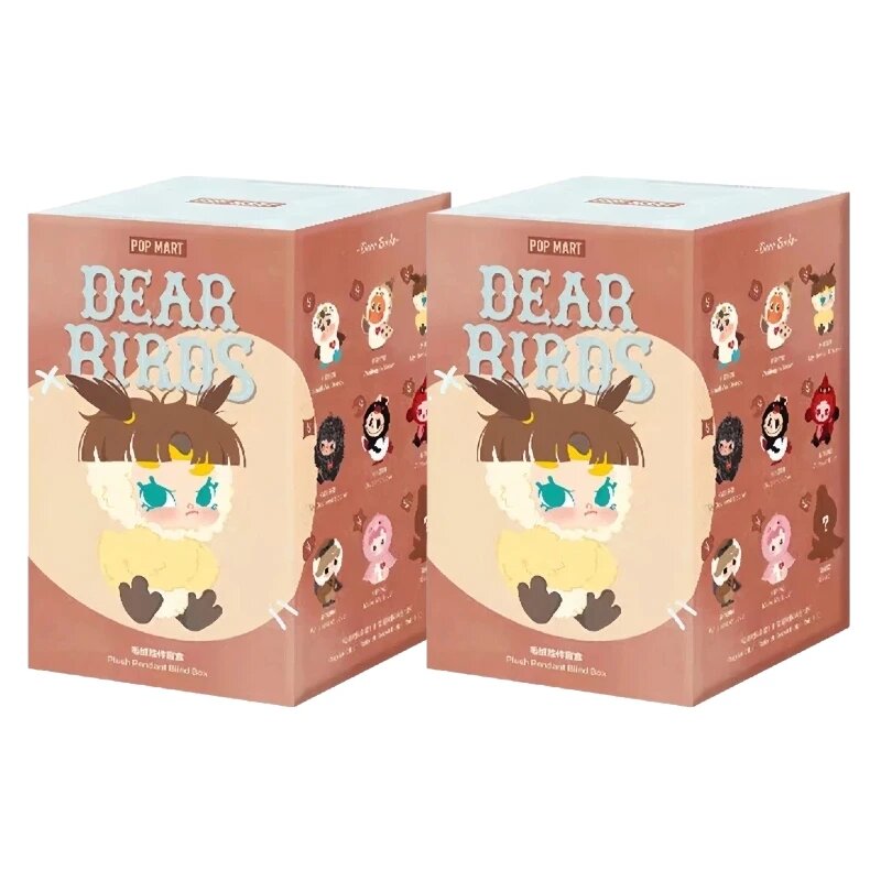 Pop Mart Dear Birds Series Виниловая Подвеска Коричневый, 2PCS Single Box