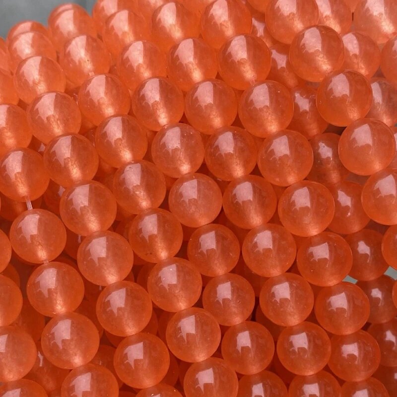 Бусины Verkadebeads нефрит халцедон зелёные синие круглые Оранжевый, 6mm about 61 pcs, 16 Orange Red