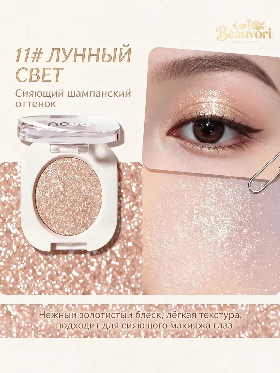 Новинка! Тени для век NOVO матовые, нежные, стойкие - идеаль