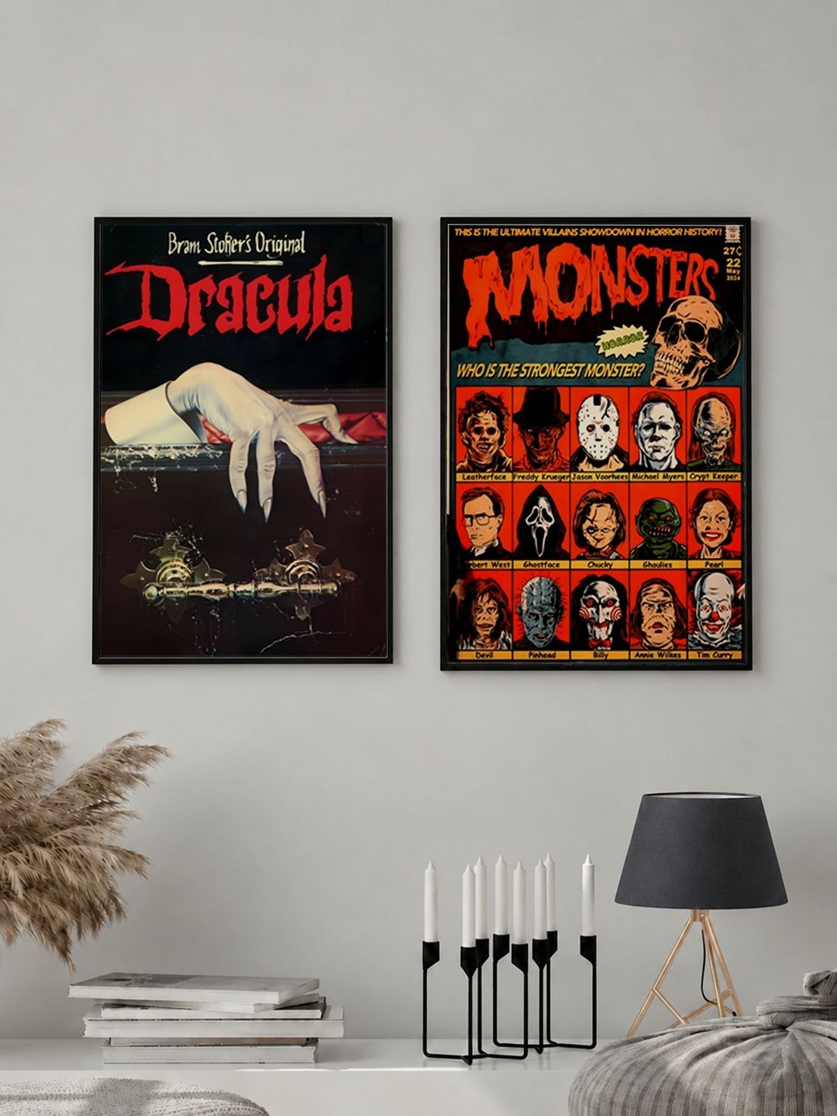 Набор Постеров / Плакатов Интерьерные Хэллоуин (Halloween) 2 Листа А3